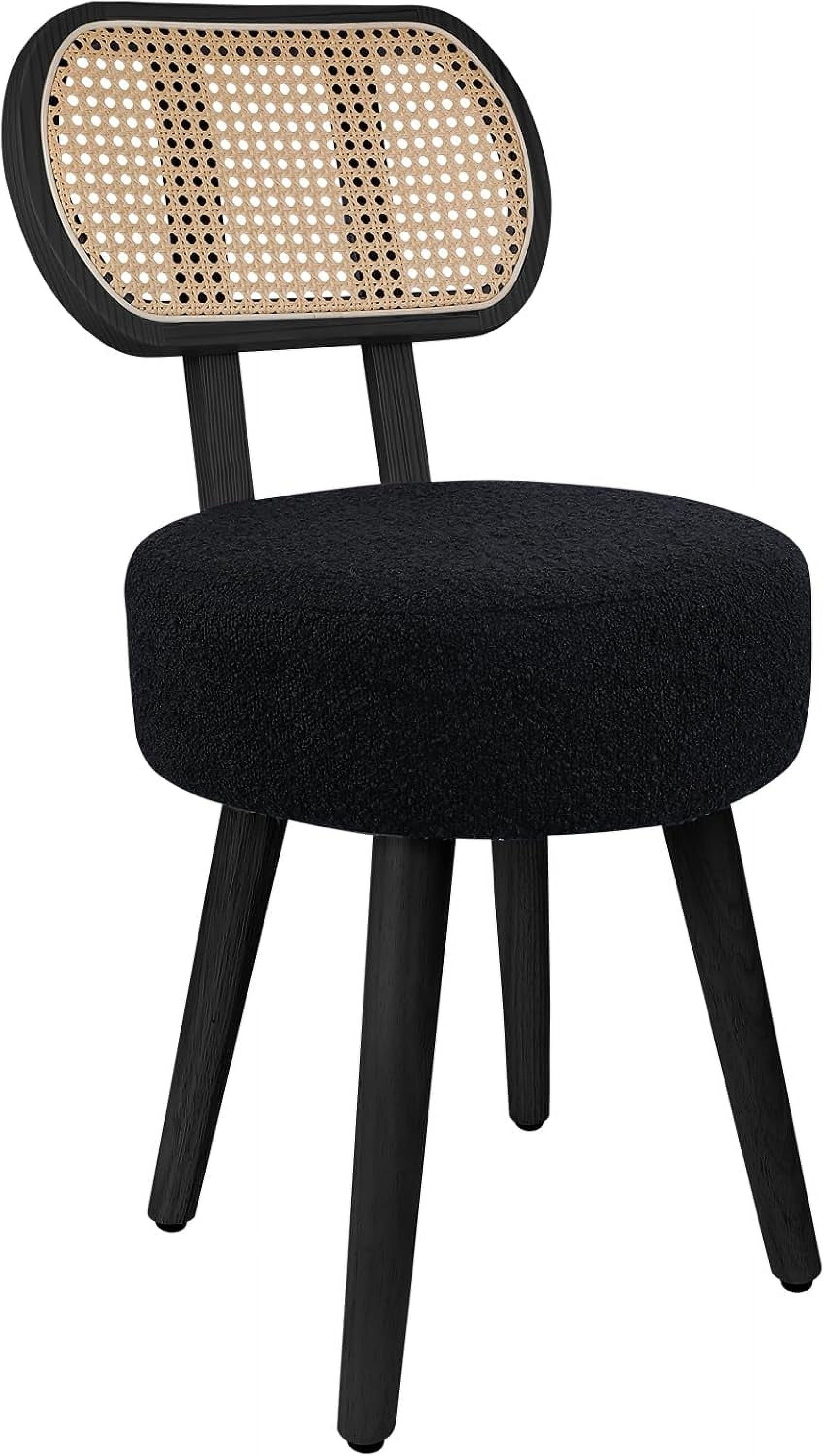 Rattan Makeup Vanity Chair for Makeup Room, Mid Century Modern Chair ...