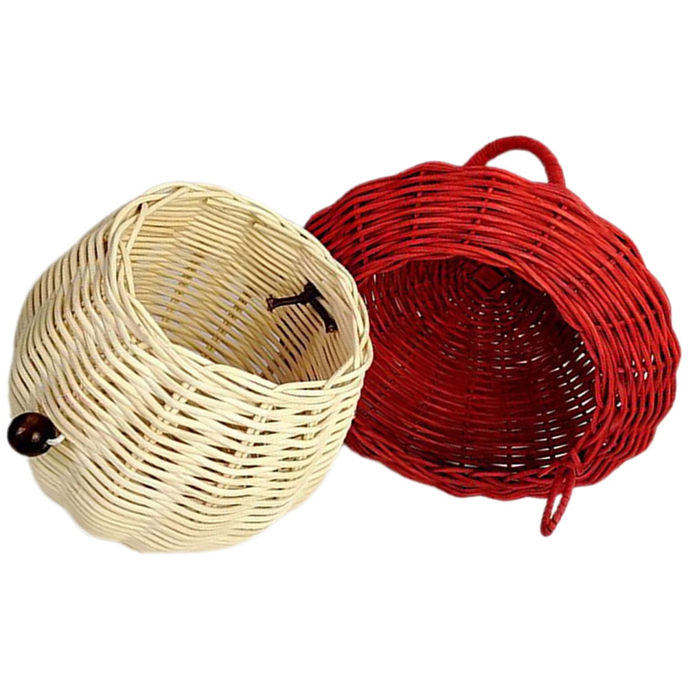 Rattan Mushroom Shaped Handbag for Kids Storage Decorative Photo Prop ...