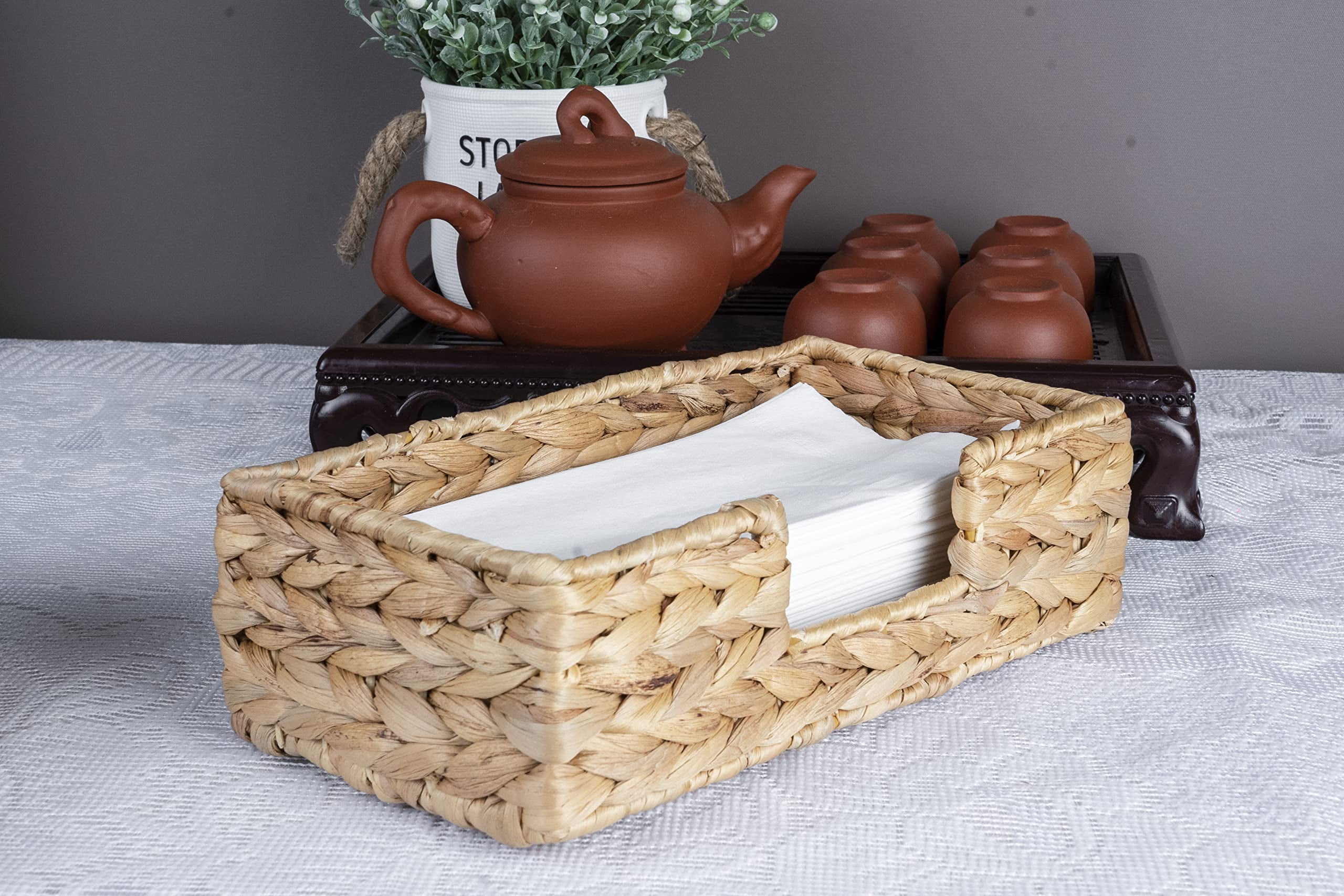 Rattan Napkin Holder for Dining Table, Napkins Holder for Paper Napkins ...