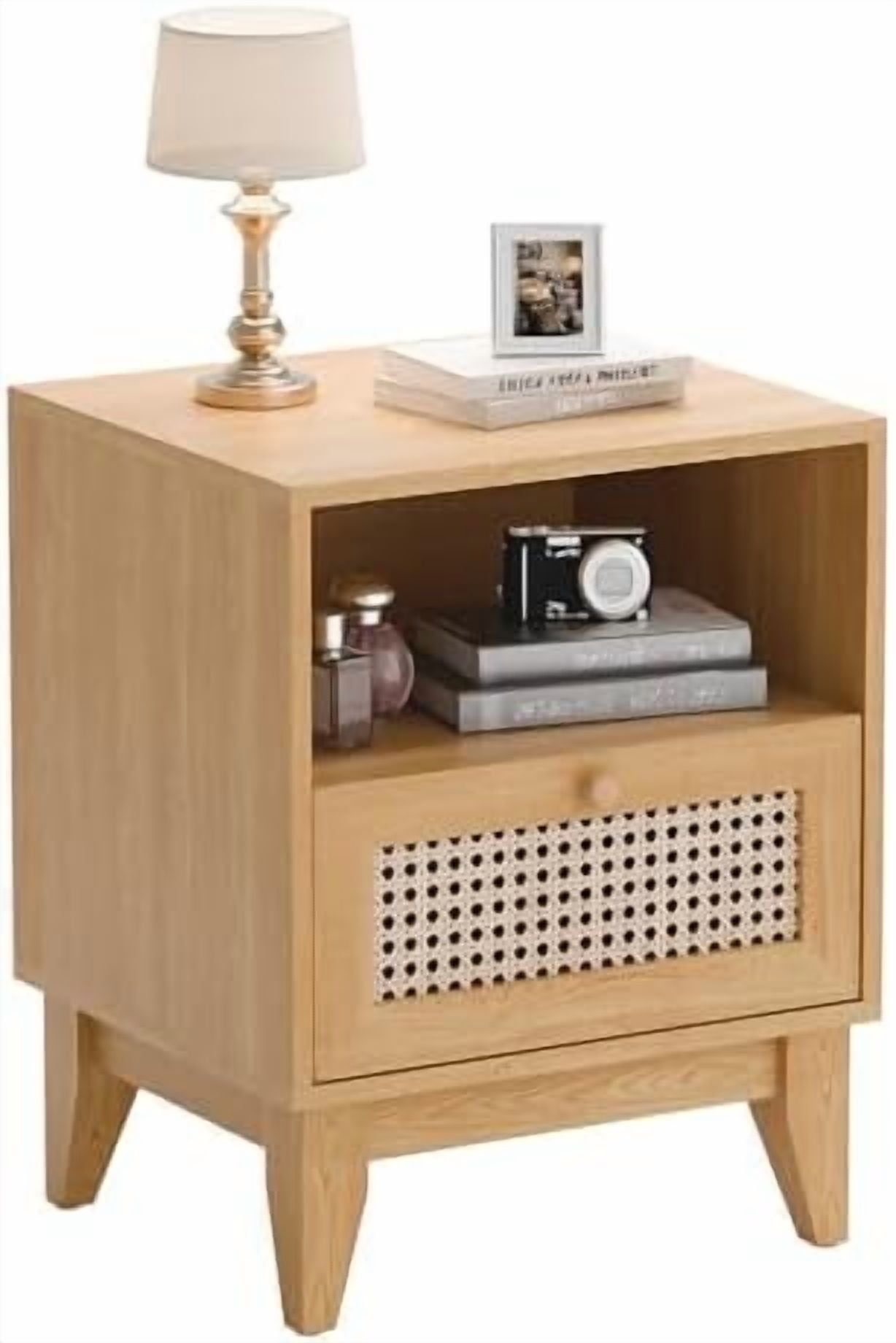 Rattan Nightstand, Nightstand with Drawers, Bedroom Nightstand, Boho ...