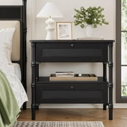 Pioneer Woman Harper Spindle Nightstand with USB Charging Ports, White ...