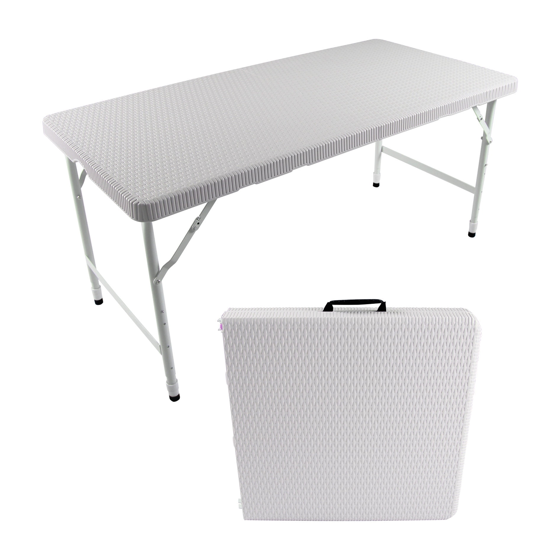 Rattan - Plaited White Table | Outdoor Dining, Portable Design | High ...