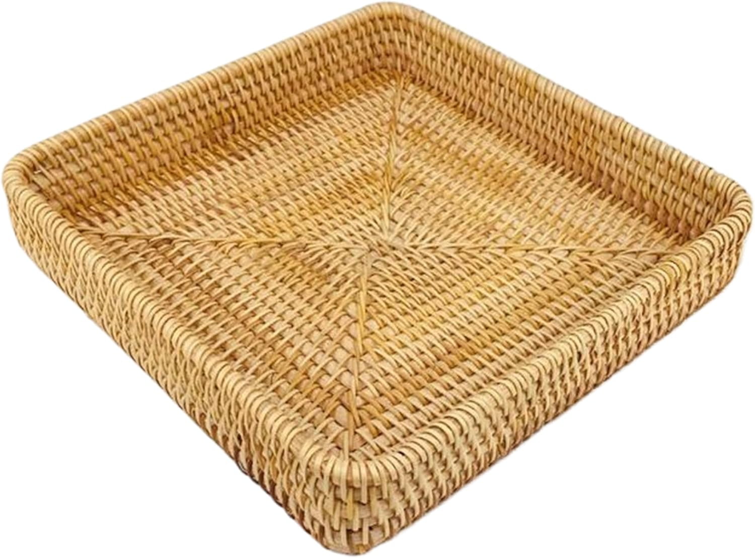 Rattan Serving Tray: Wicker Tray Rectangular Woven Storage Basket ...