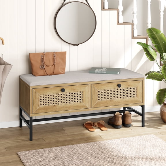Rattan Storage Benches
