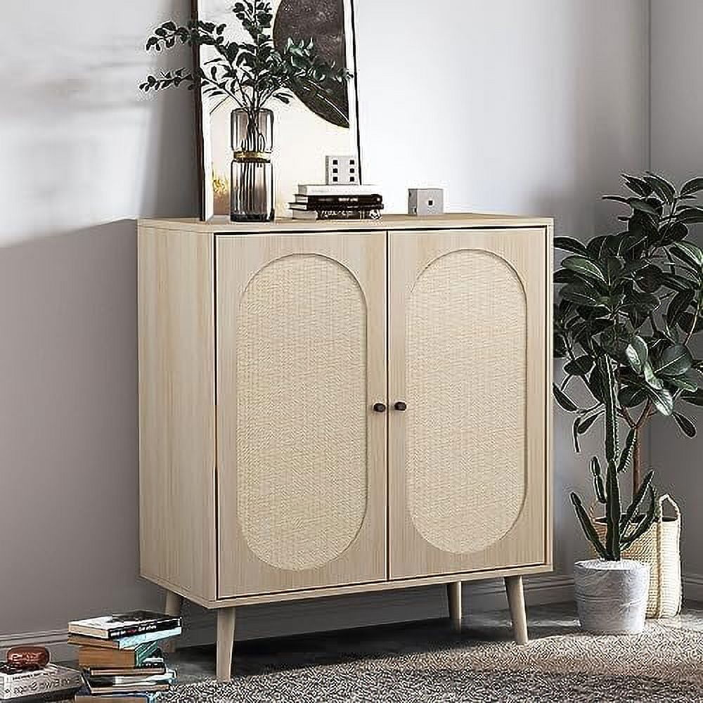 Rattan Sideboard Buffer Cabinet Modern Credenza Kitchen Buffer Cabinet ...