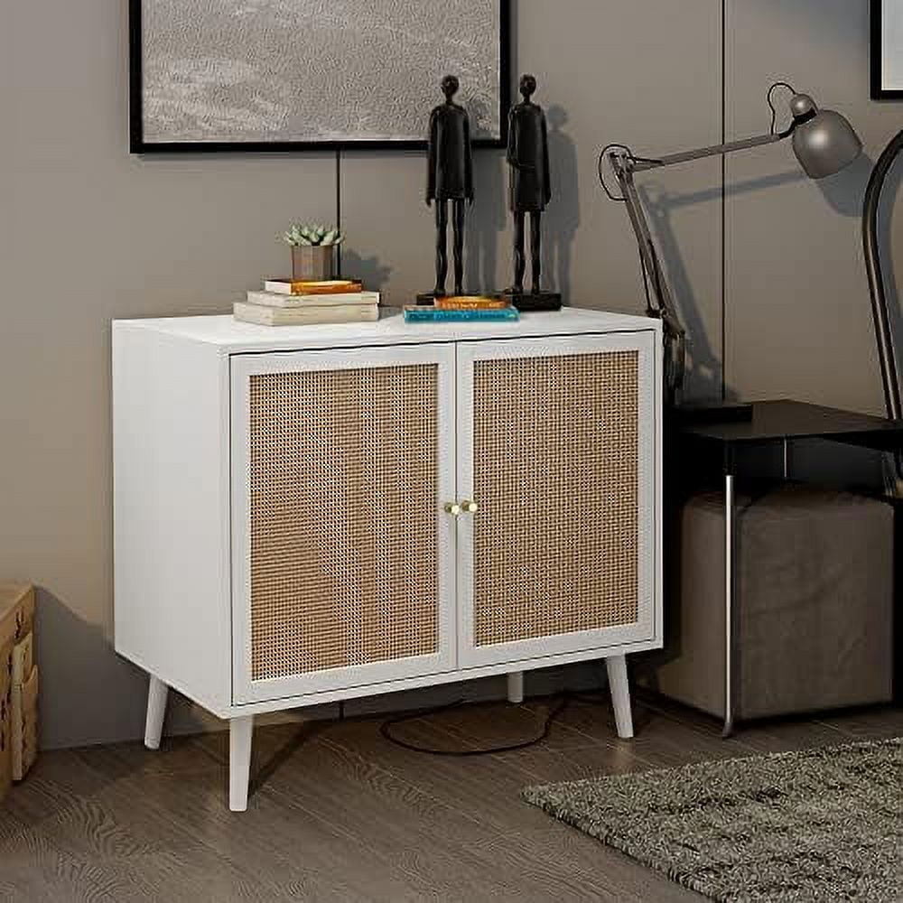 Rattan Sideboard Buffet Cabinet Accent Kitchen Cabinet Console Table ...