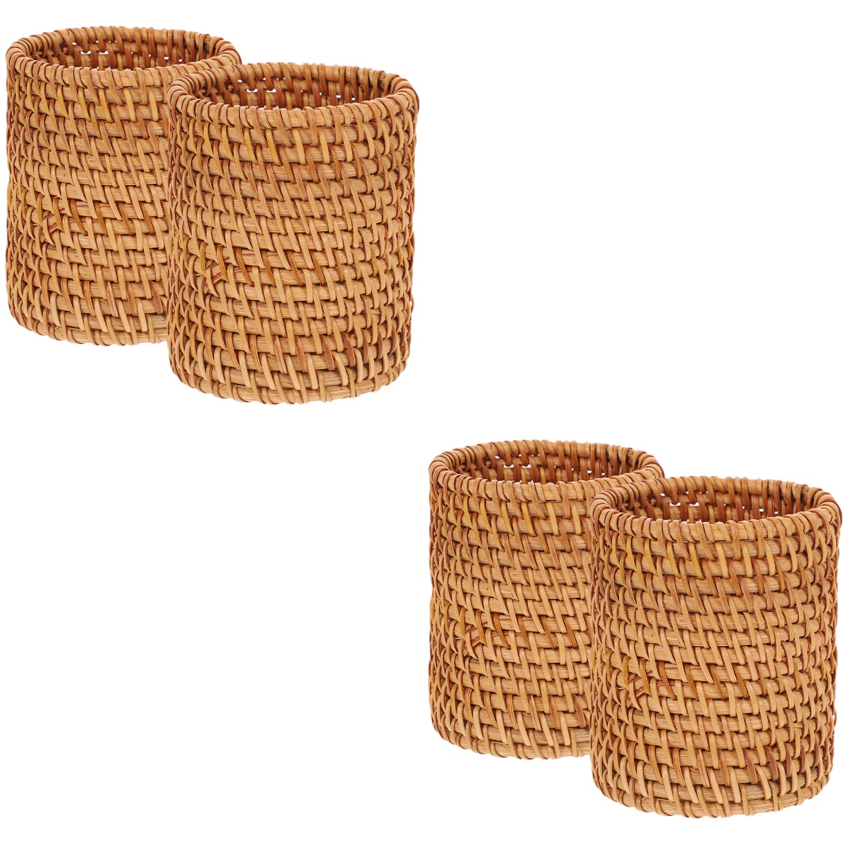 Rattan Storage Tube Organizer Office Decor Makeup Tools Boho ...