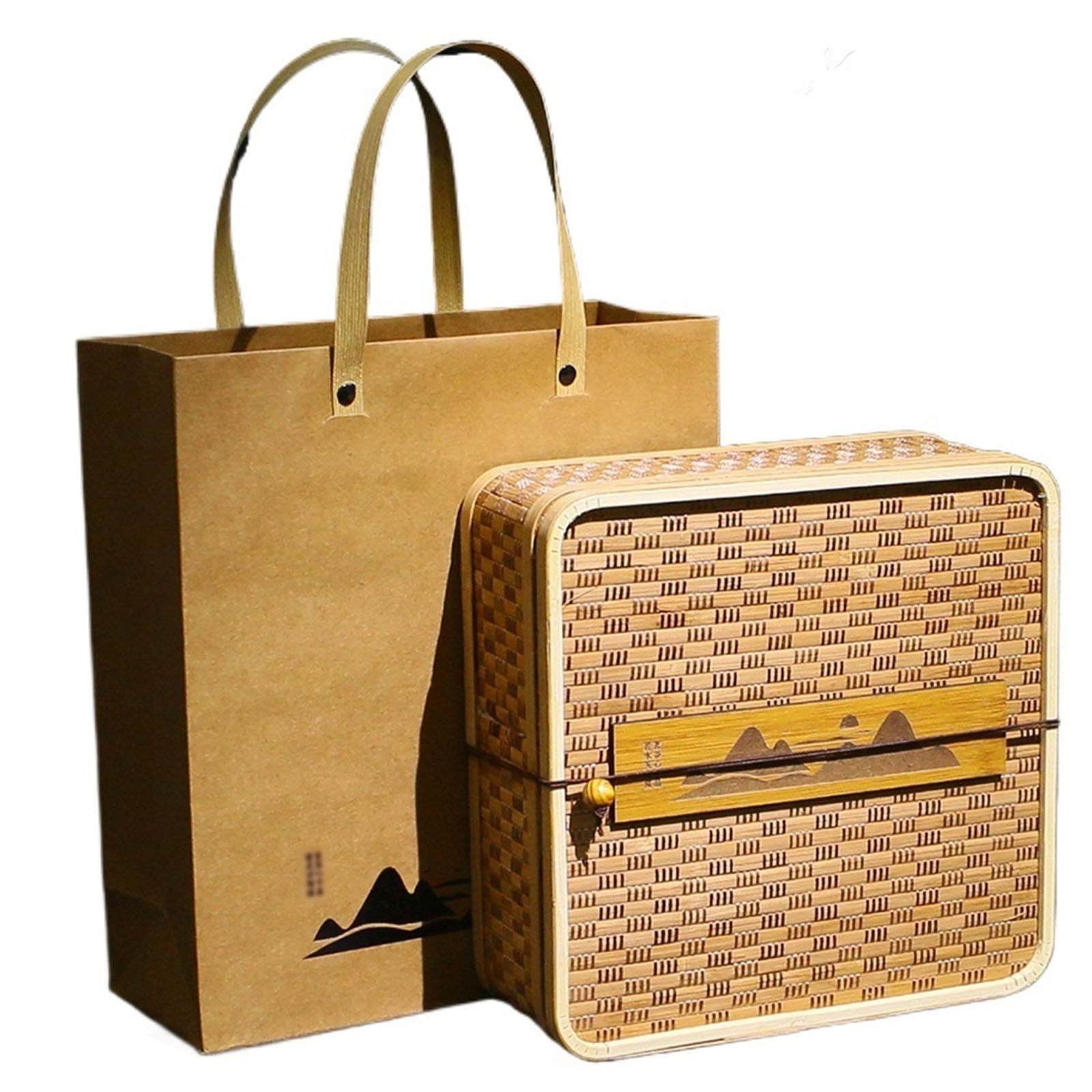 Rattan Tea Cake Box for Dry Foods, Sugar Packets and Tea Leaves ...