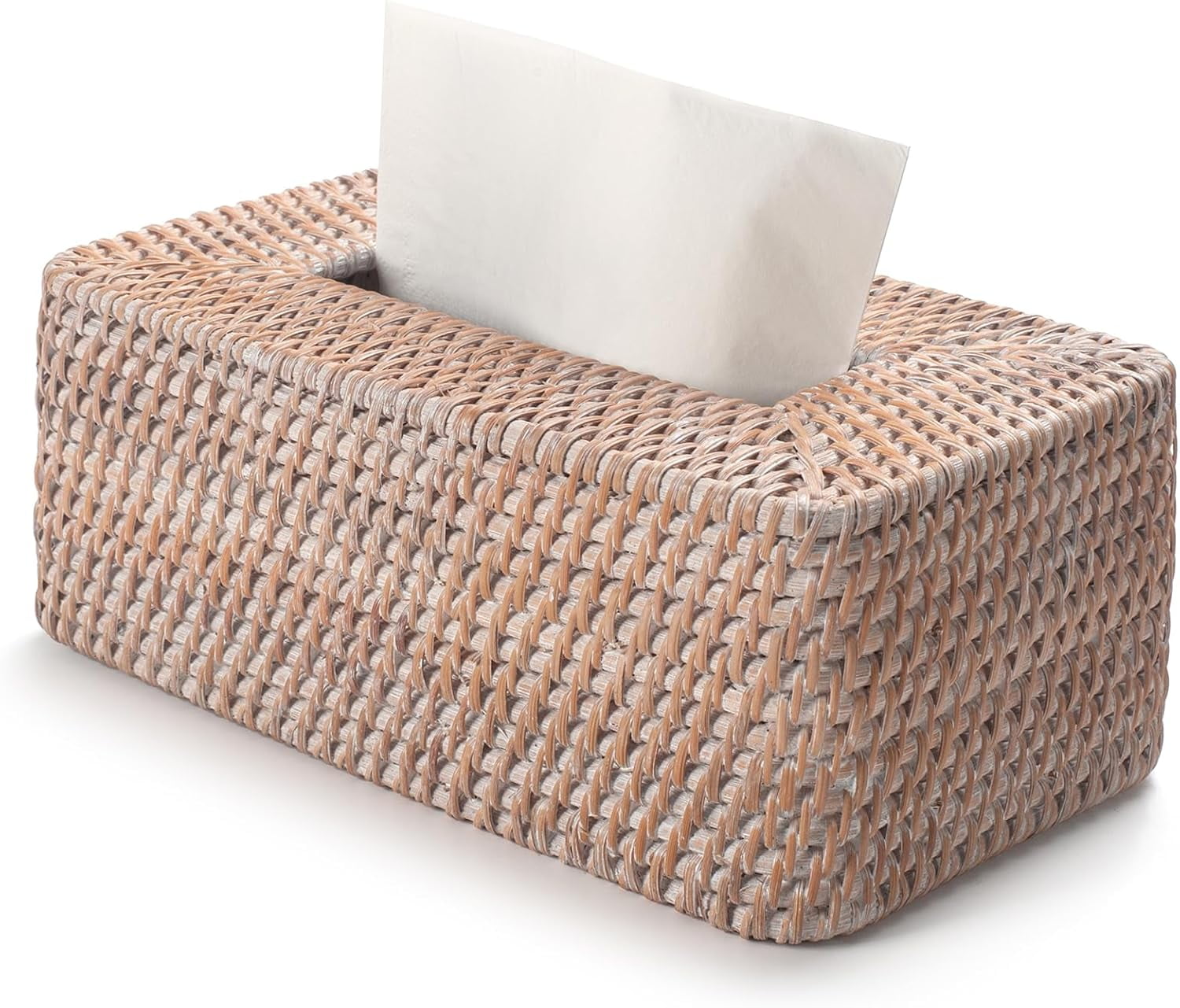 Rattan Tissue Box Cover, Rectangle Wicker Tissue Box Holder, Boho ...