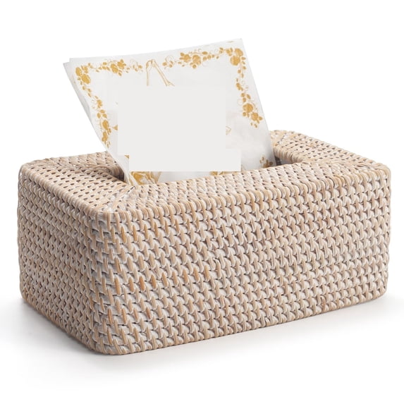Rattan Tissue Box Cover, Rectangular Wicker Tissue Box Holder ...