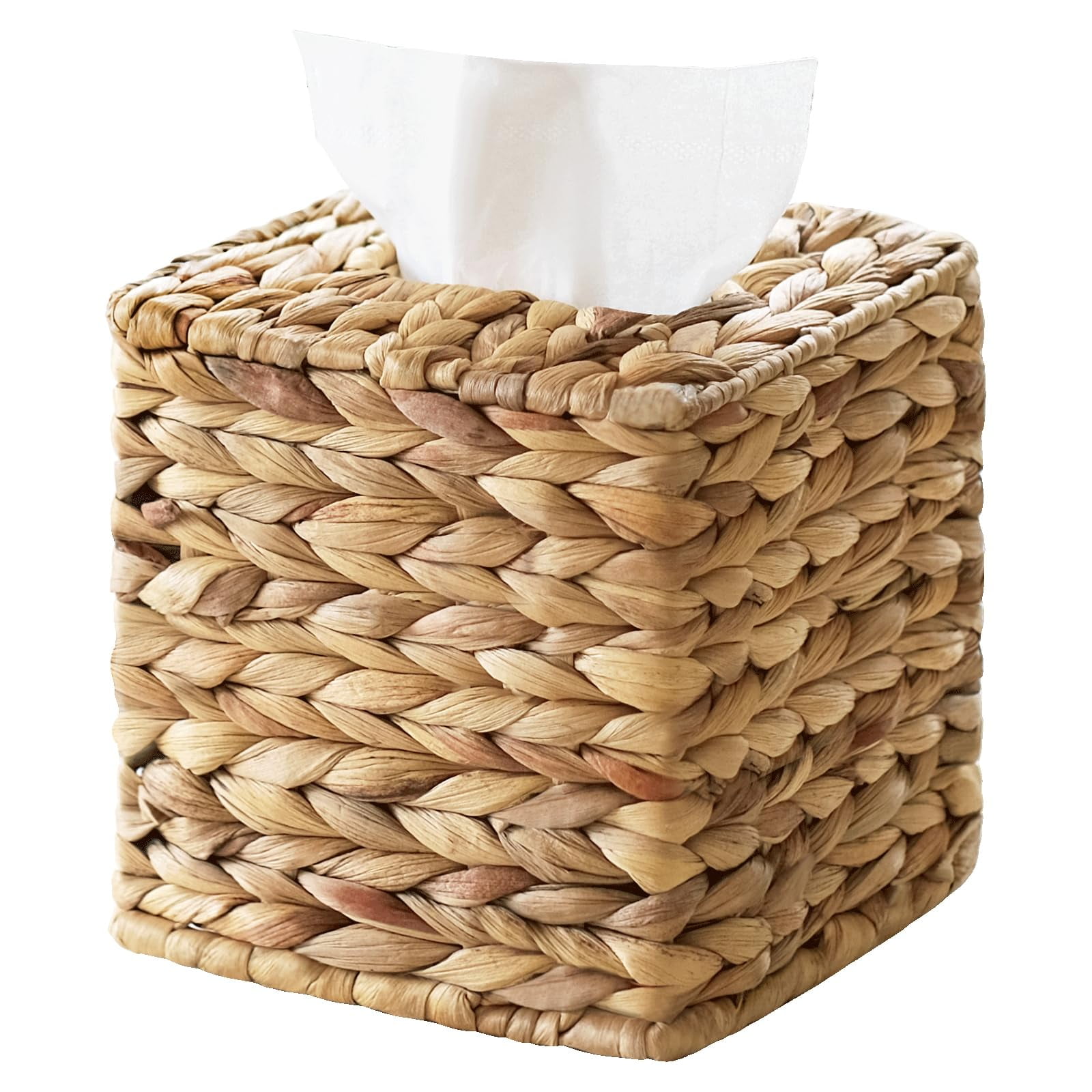 Rattan Tissue Box Cover Square, Wicker Tissue Box Holder Facial Tissues ...