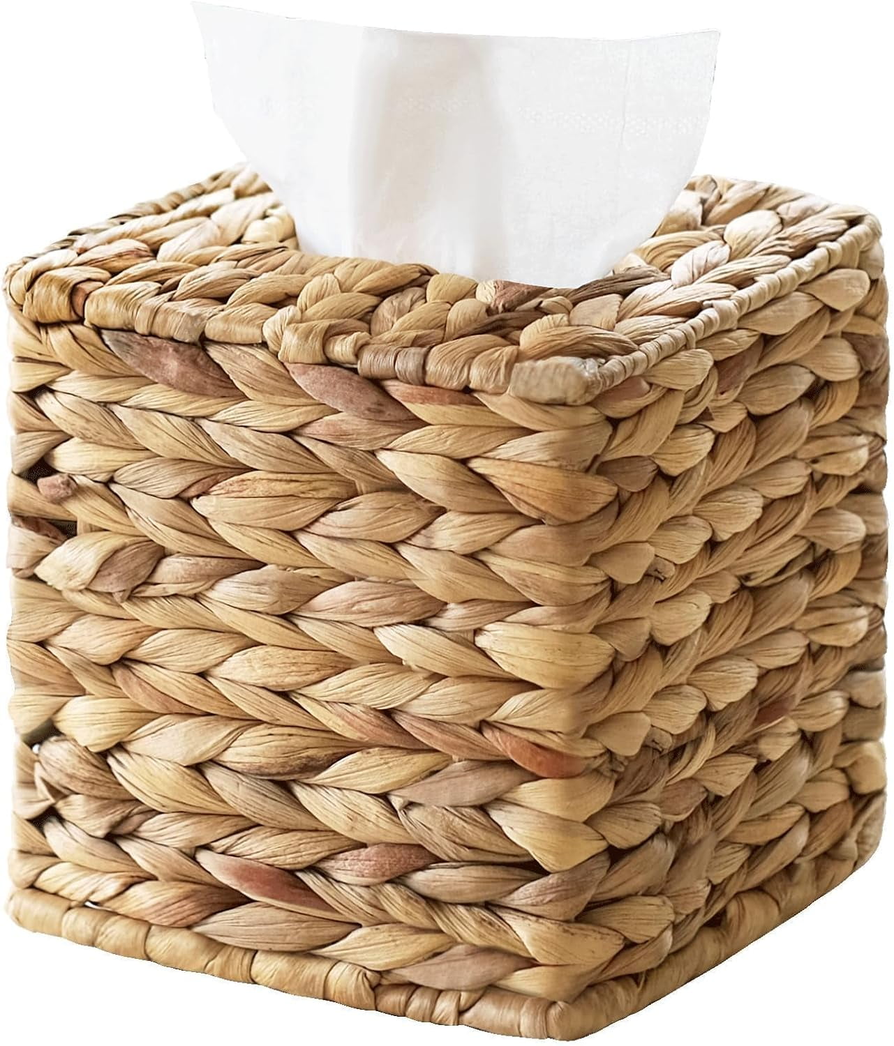 Rattan Tissue Box Cover Square, Wicker Tissue Box Holder Facial Tissues ...