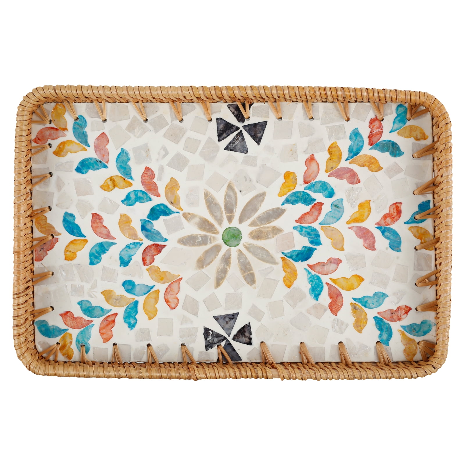 Rattan Tray Boho Serving Tray Farmhouse Rattan Serving Tray Handwoven ...