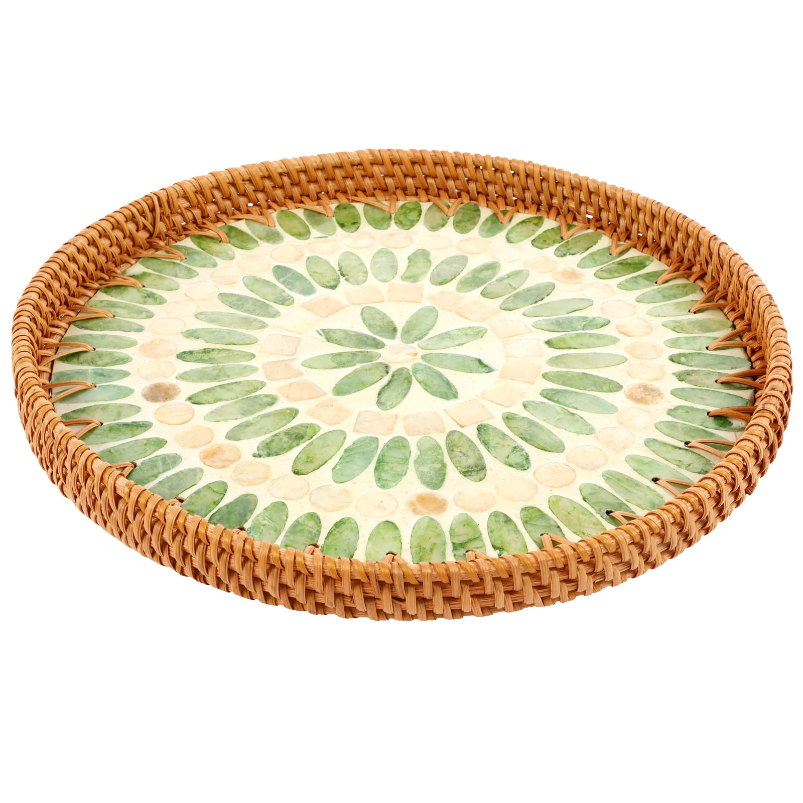 Rattan Tray Round Rattan Serving Tray Decorative Serving Tray Elegant ...