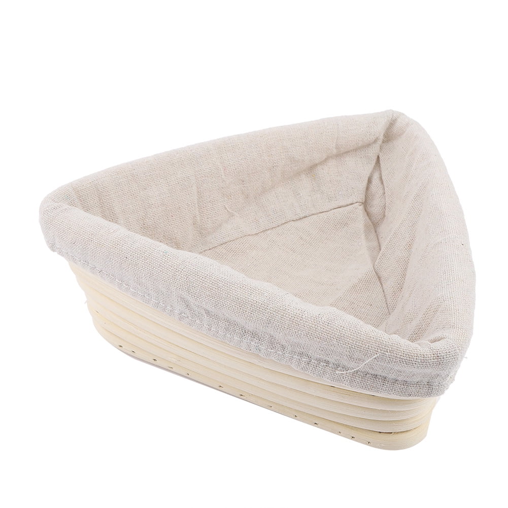 Rattan Triangle Bread Basket with Cloth Set - Baking Tool Includes ...