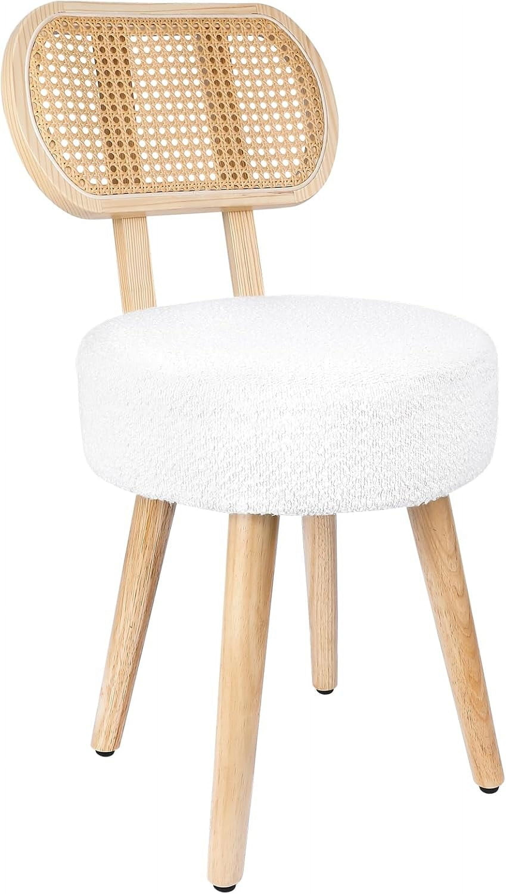 Rattan Vanity Makeup Chair, Small Boho Dining Chair, Kitchen Dining ...