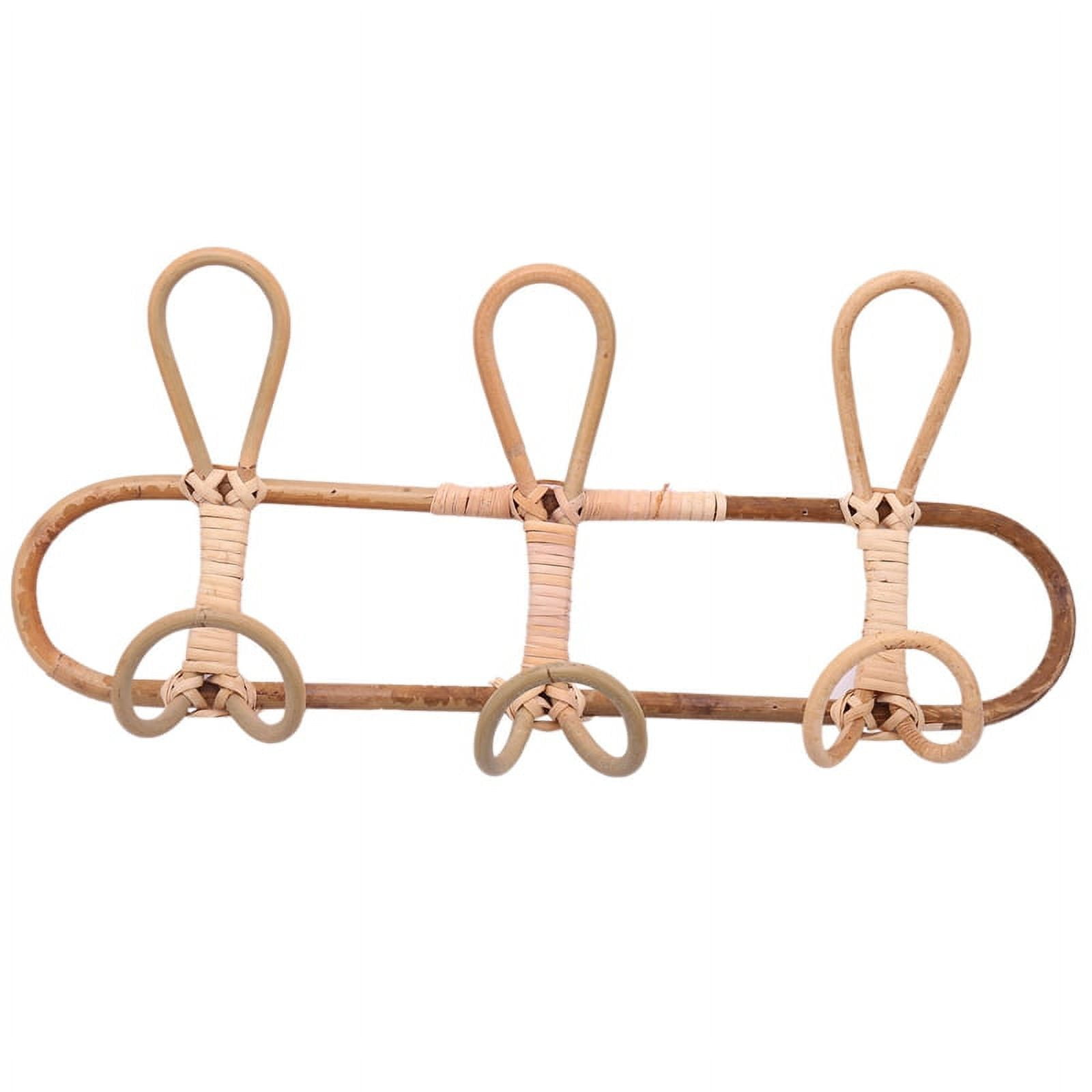 Rattan Wall Hooks Kids Garments Organizer Rack Clothes Hat Hanging Hook ...