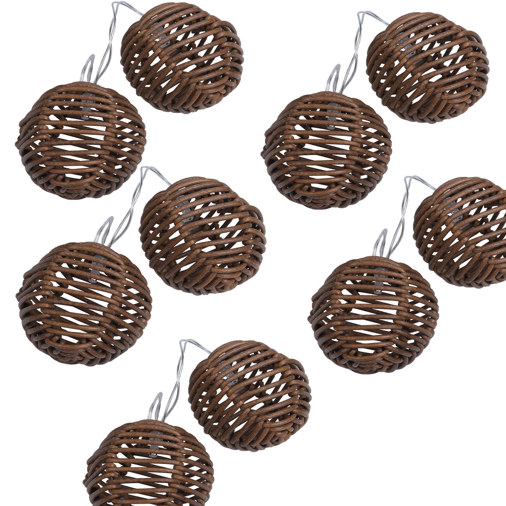 Rattan Wire Ball Style Decorative Lantern String Lights - 10 Lights ...