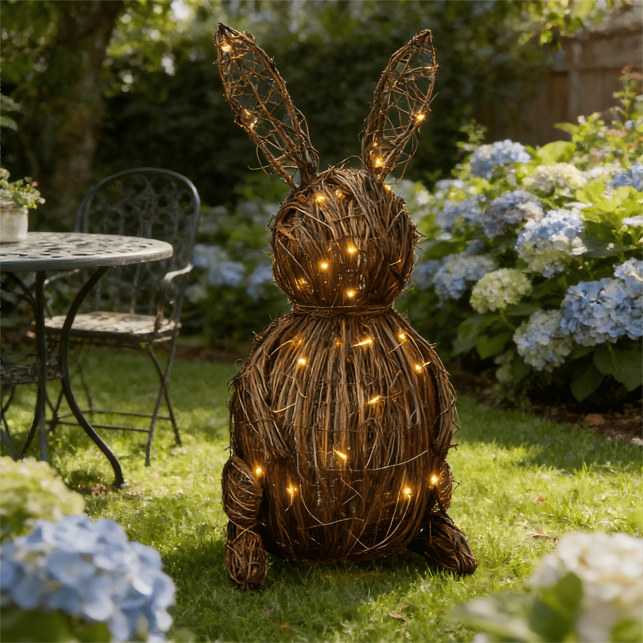 Rattan Woven Easter Bunny Decor Outdoor 20 inch Farmhouse Rabbit Easter ...