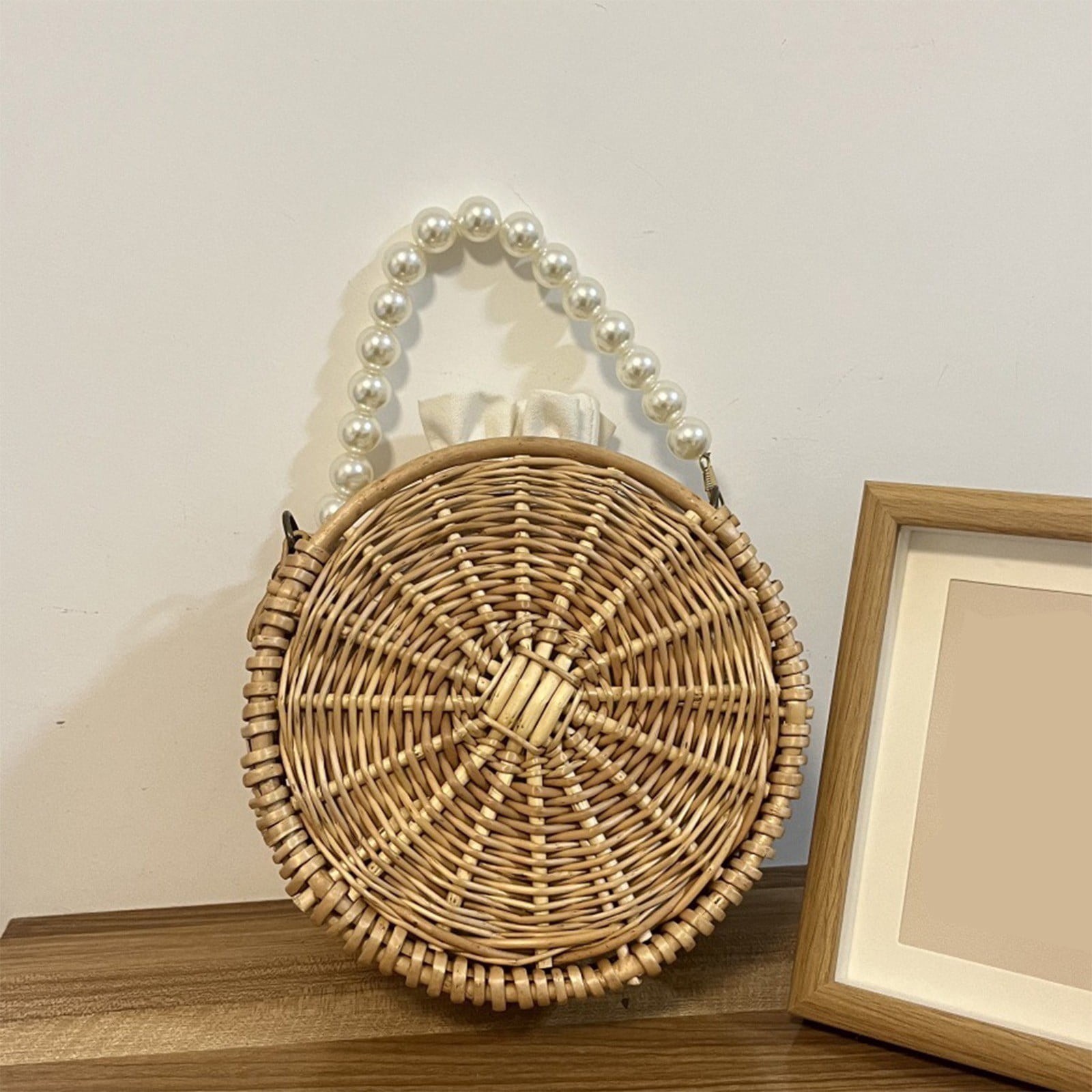 Rattan Woven Handbag Basket | Cute Hanging Storage Basket | Lightweight ...
