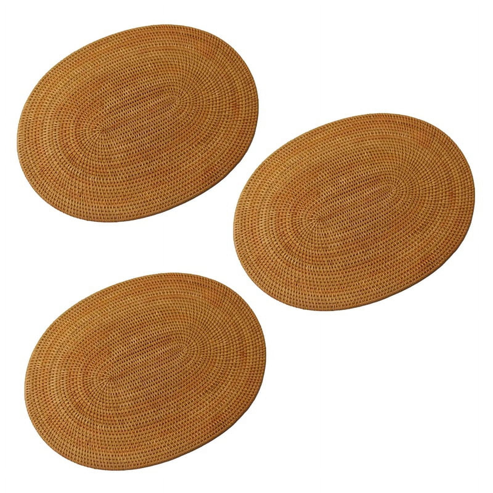 Rattan Woven Placemats Oval Table Mats Non Placemat 30X40cm - Walmart.com