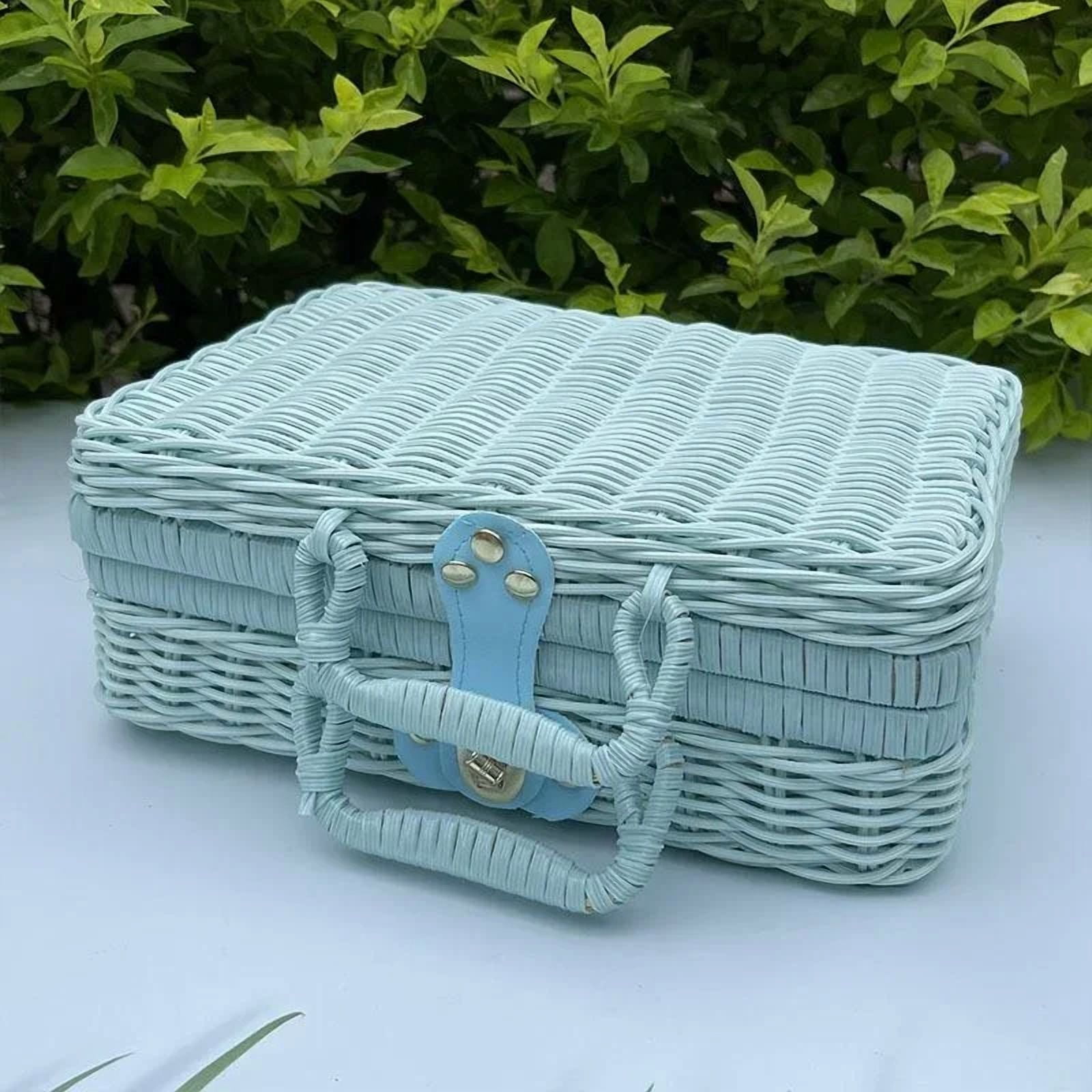 Rattan-like Finishing Box Woven Rattan Basket Retro Storage Box ...