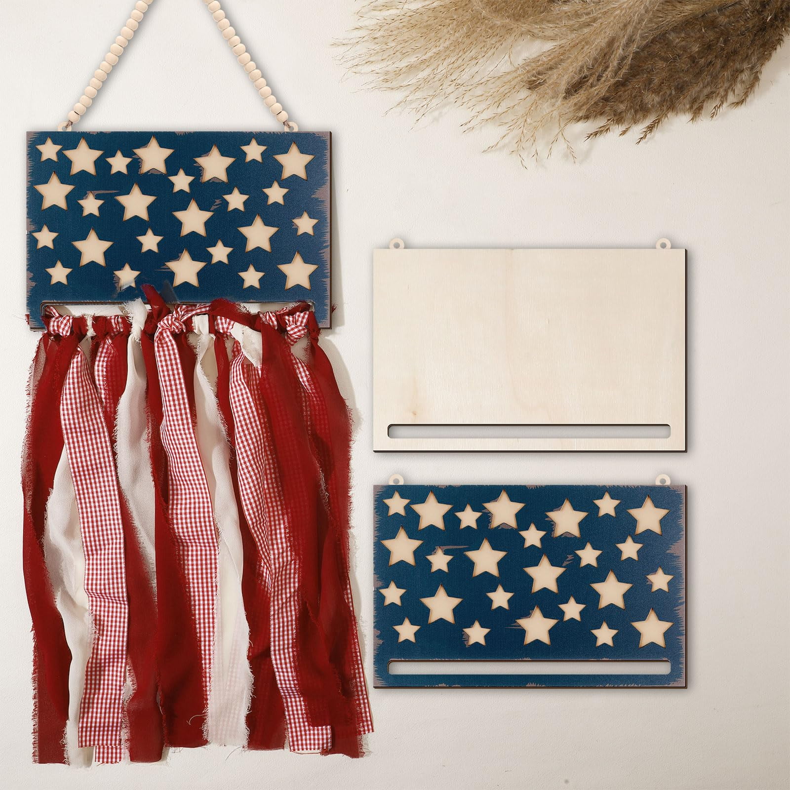 RattanView 1 Set Memorial Day Decorations ATT1Patriotic Wreath Hanging ...