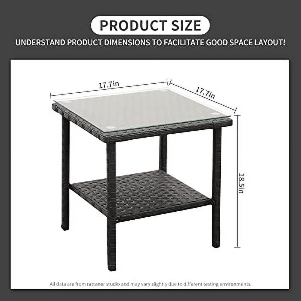 Rattaner Outdoor PE Wicker Rattan Side Table - Patio Rattan Garden ...