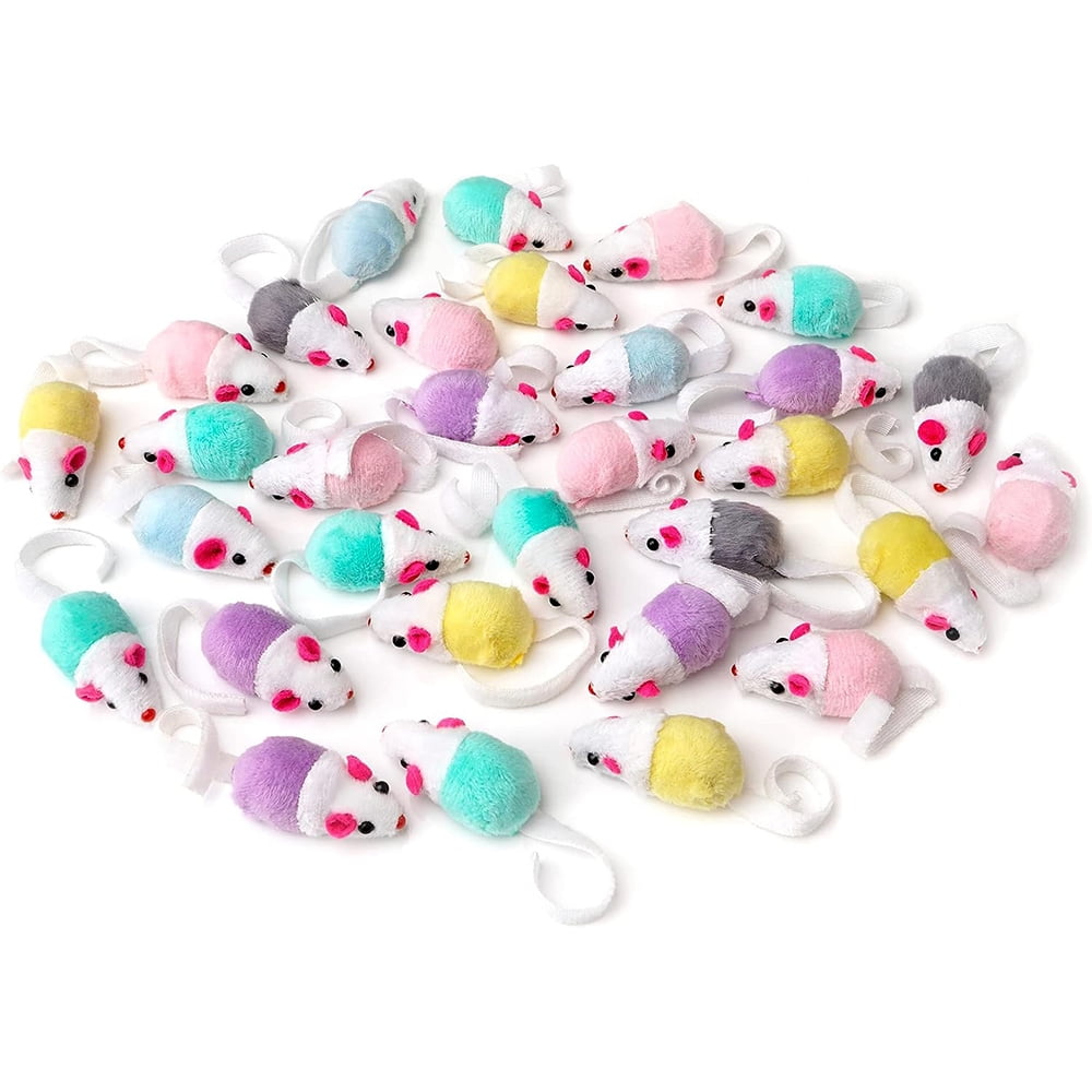 Rattle Cat Mouse Toys Also Prefilled Catnip Faux Fur Cat Mice Toys ...