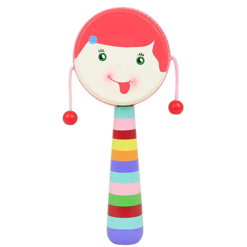 Rattle Drum Toy Cute Girl Hand Bell Drum Baby Shaker sic Color ...