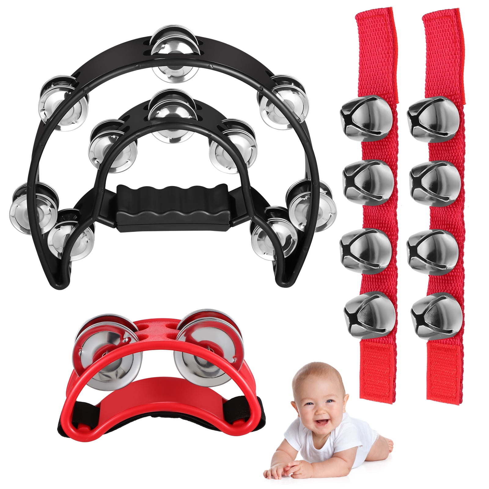 Rattle Suit Wrist Band Bells Kids Hand Feet Tambourine Plastic Nylon ...