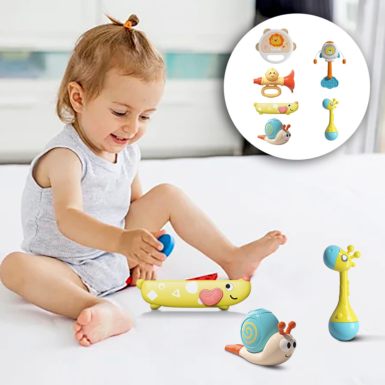 Rattle Toy Set for Infants | 5-Piece Newborn Sensory Toys | Duckling ...