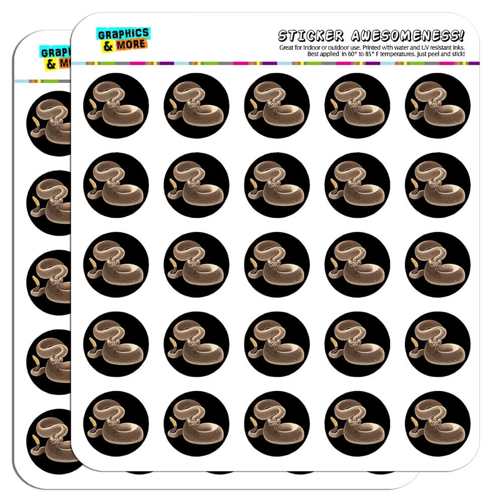 Rattlesnake Venomous Snake 1" Scrapbooking Crafting Stickers - Walmart.com