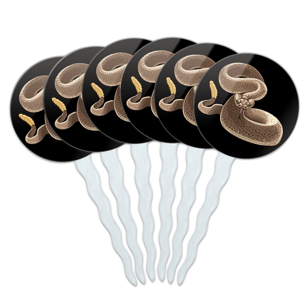 Rattlesnake Venomous Snake Cupcake Picks Toppers - Set of 6 - Walmart.com