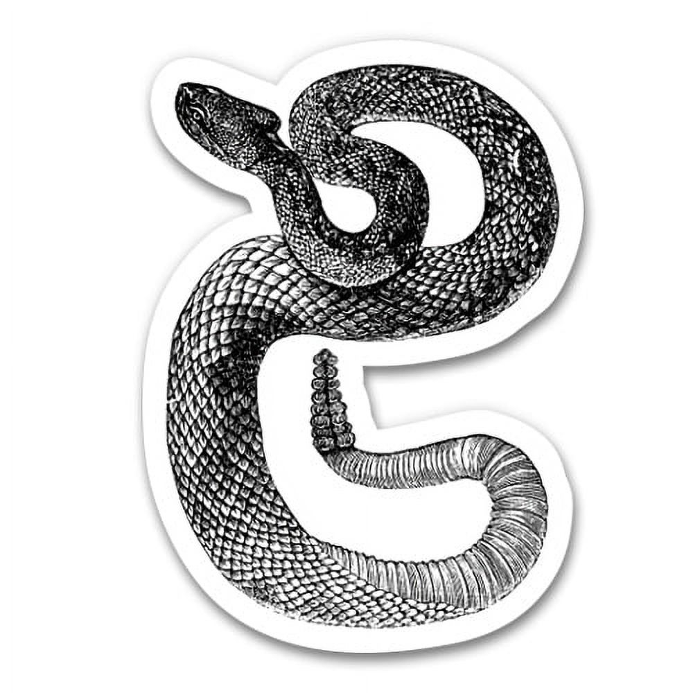 Rattlesnake Vintage Illustration - 8" Vinyl Sticker - For Car Laptop I ...
