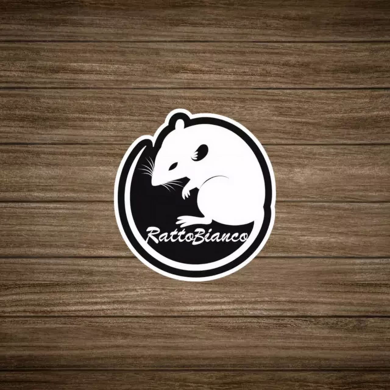 Rattobianco Rat Lovers Vinyl Sticker - Cute White Mouse Silhouette ...