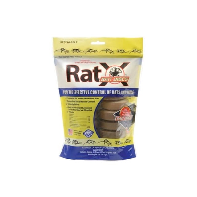Ratx 1 lbs Rat-X for Mouse & Rat Rodent Bait Disc, Assorted - 45 Count ...