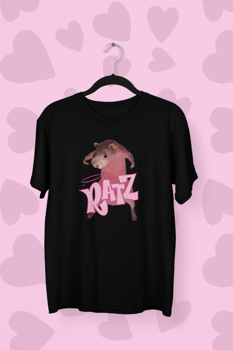 Ratz Funny Pink Rat Meme Shirt, Weirdcore Parody Satire Shirt, Brainrot ...