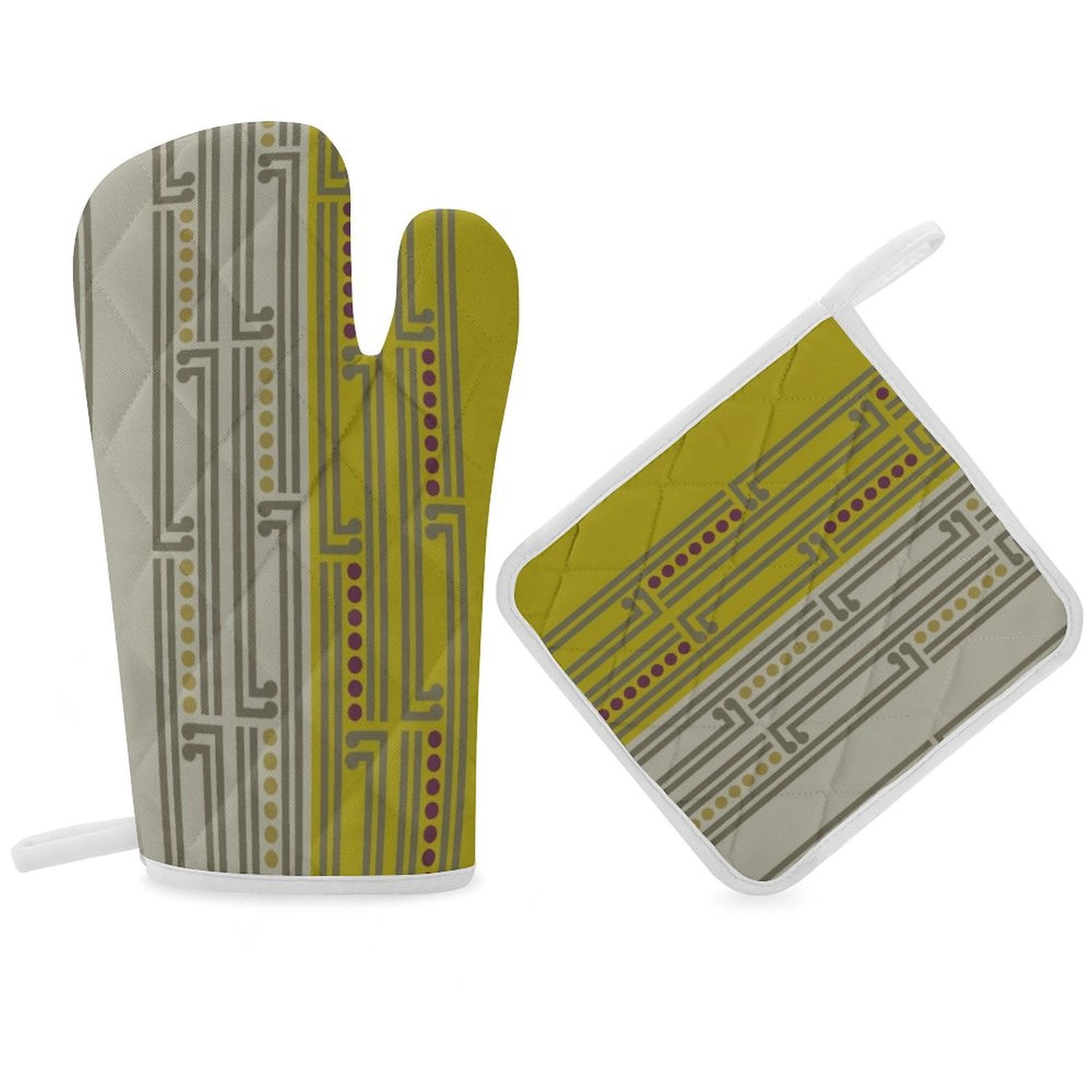 Rauponga (lime Pink) Oven Gloves And Pots Stand Set Oven Gloves And Pot ...