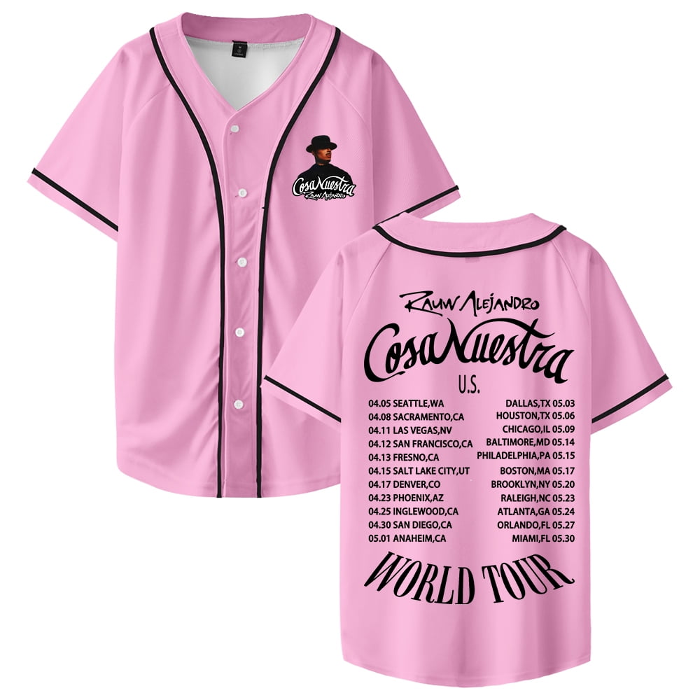 Rauw Alejandro Cosa Nuestra Tour Baseball Jersey Short Sleeve Button-up ...