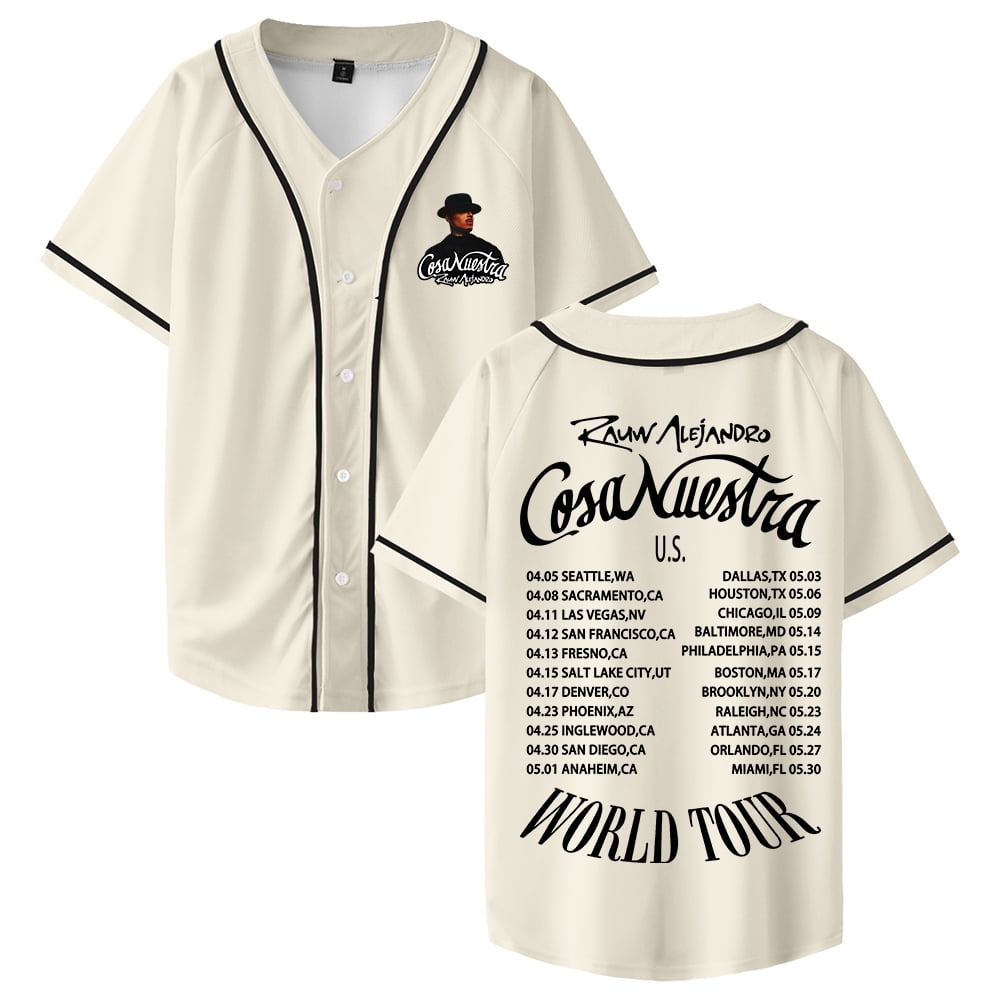 Rauw Alejandro Cosa Nuestra Tour Baseball Jersey Short Sleeve Button-up ...