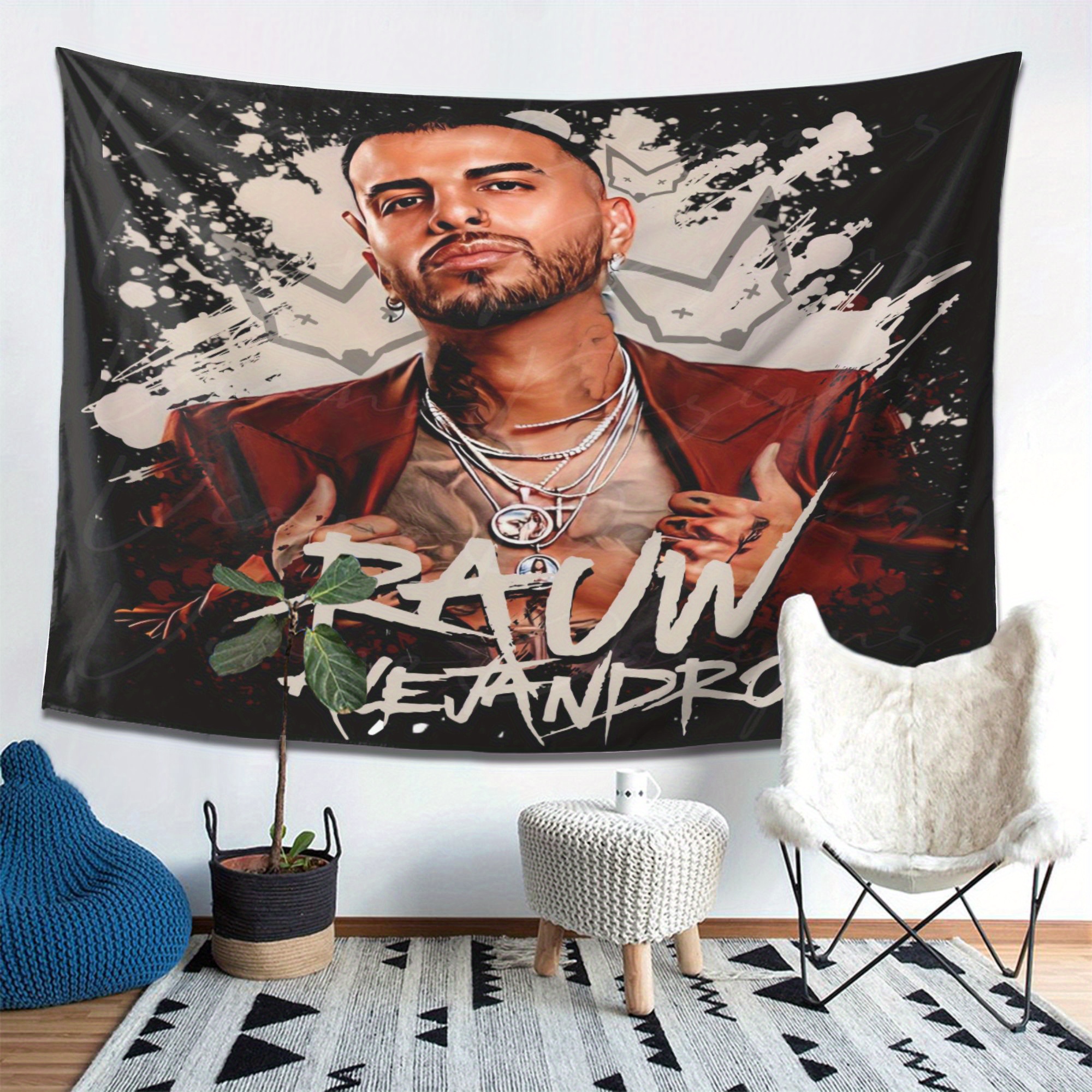 Rauw Alejandro Fashion Necklace Art Tapestry - with bold graphic design ...