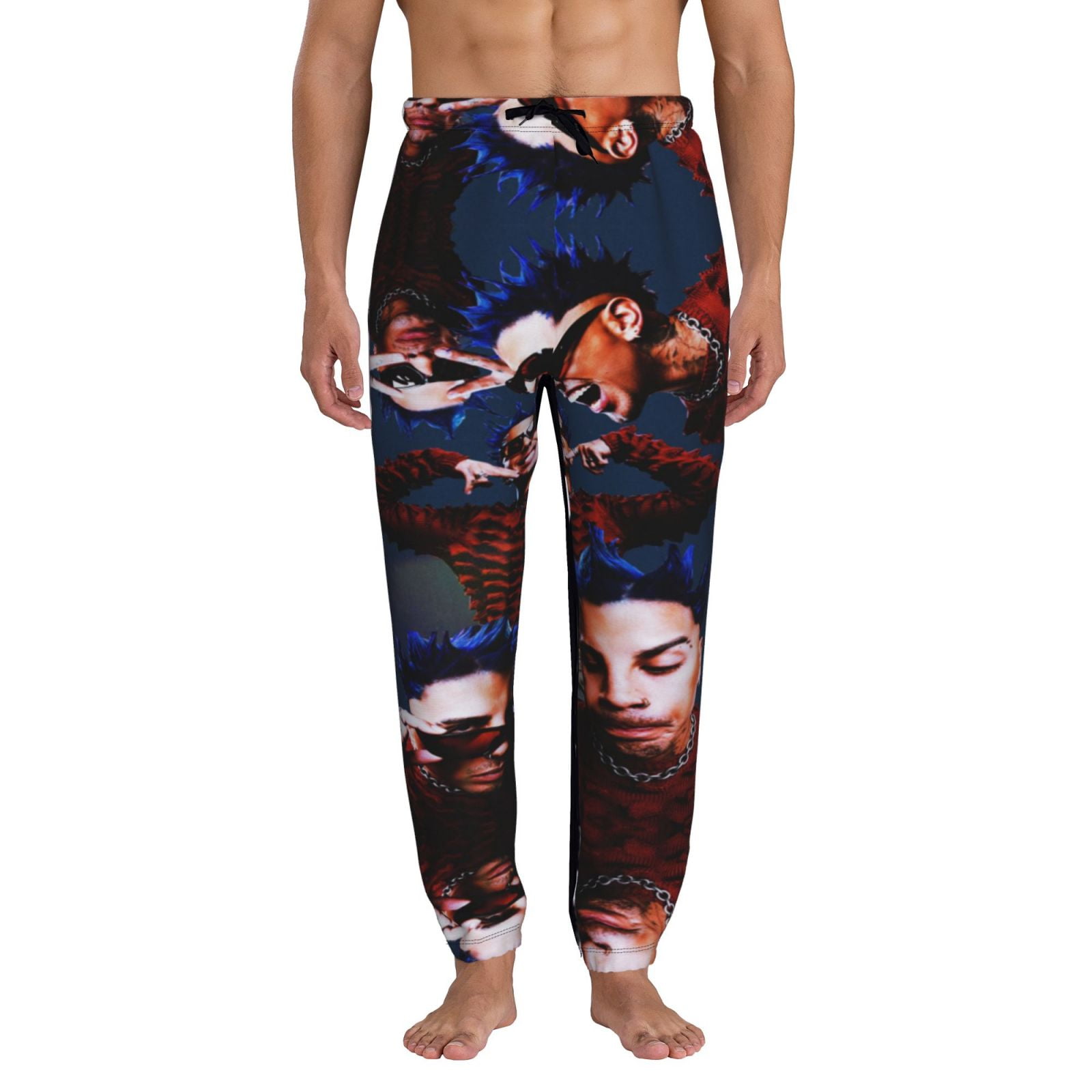Rauw Alejandro Front Print Sweatpants for Men Lightweight Sport Casual ...
