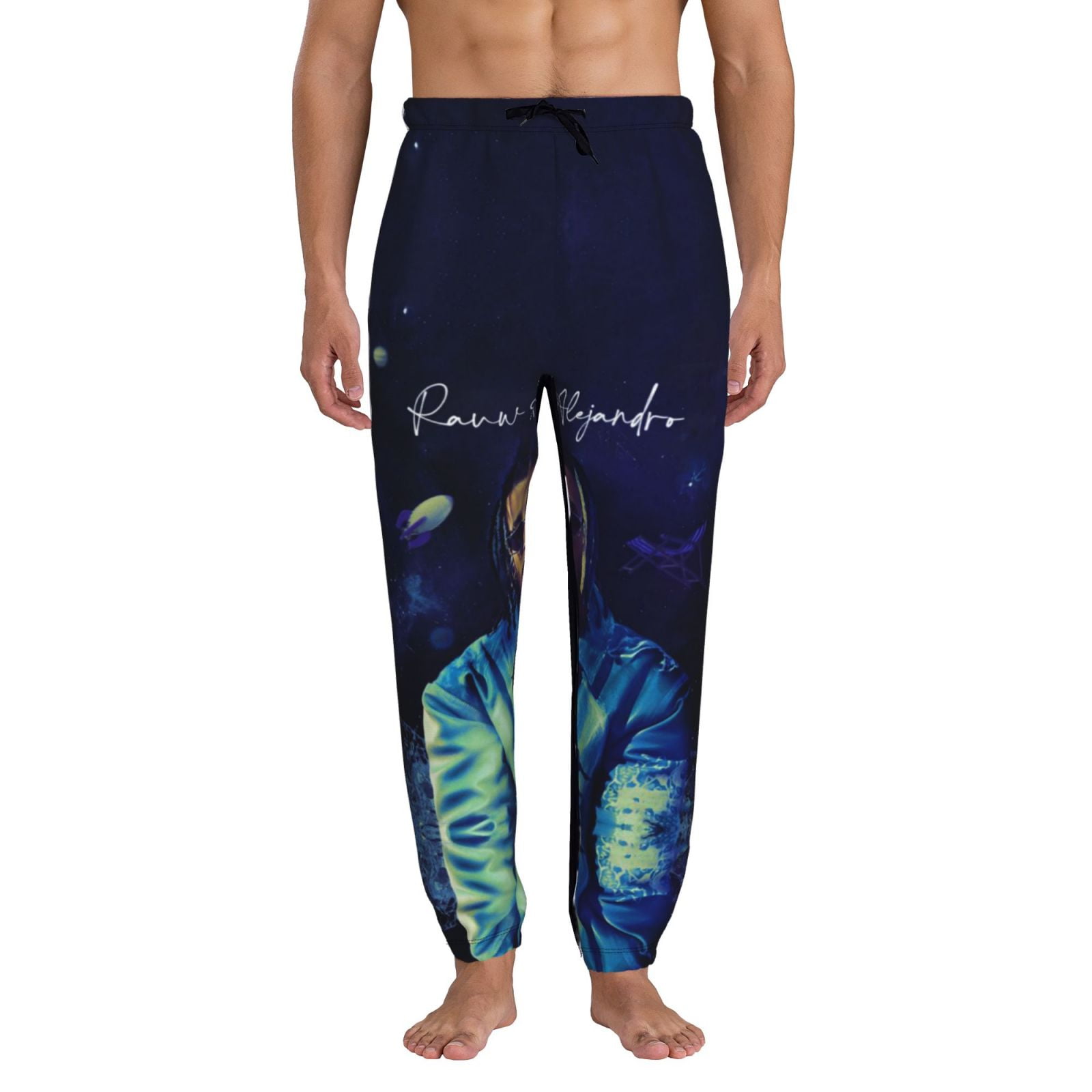Rauw Alejandro Front Print Sweatpants for Men Lightweight Sport Casual ...