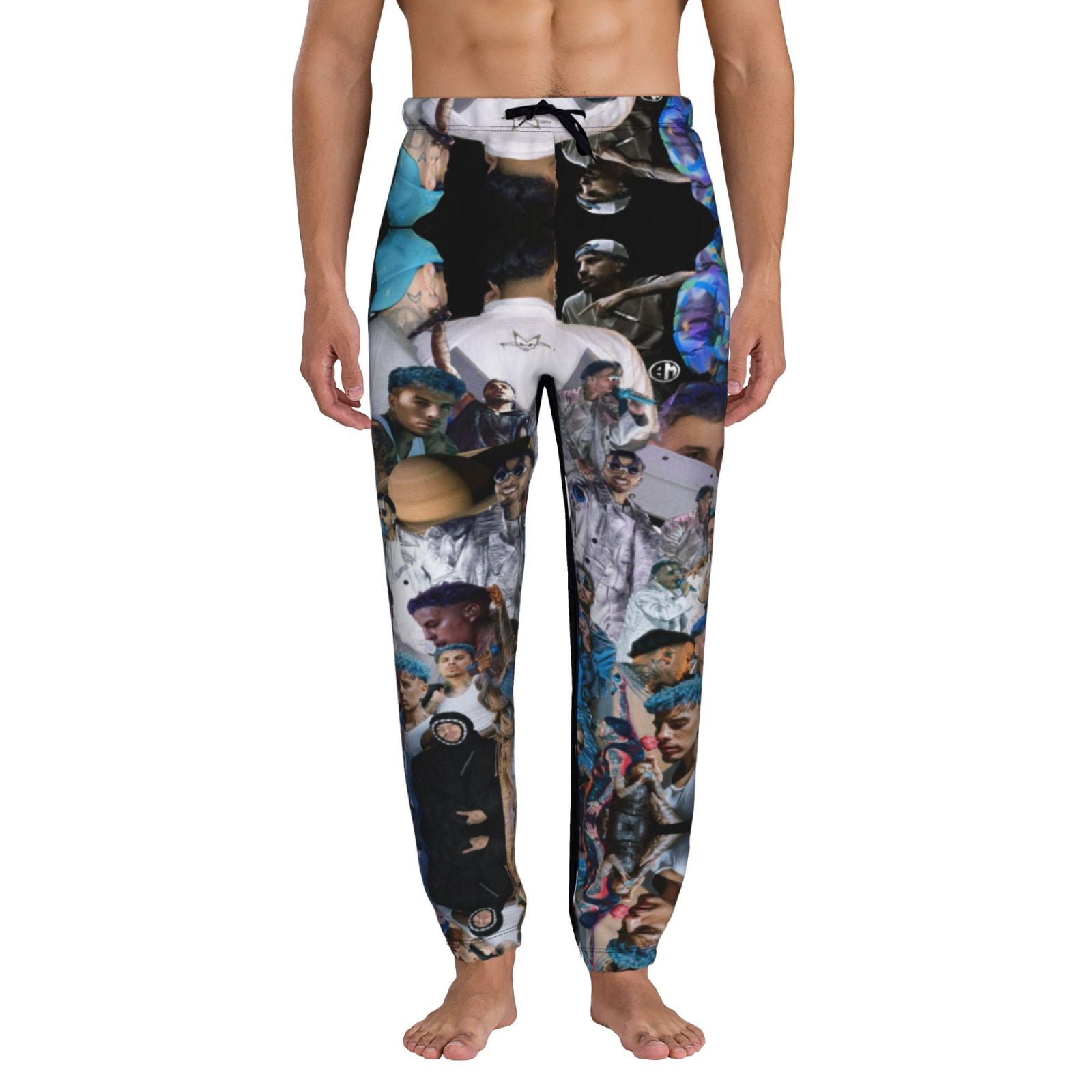 Rauw Alejandro Front Print Sweatpants for Men Lightweight Sport Casual ...