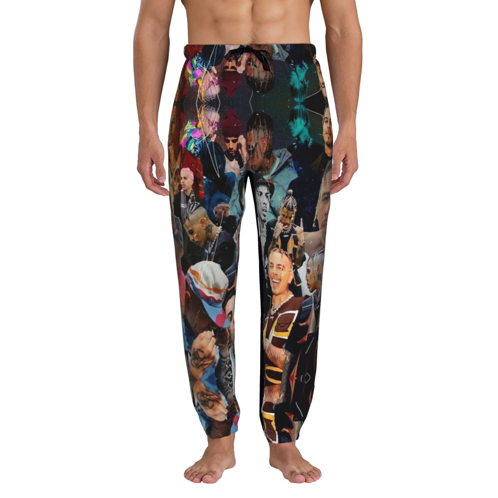 Rauw Alejandro Front Print Sweatpants for Men Lightweight Sport Casual ...