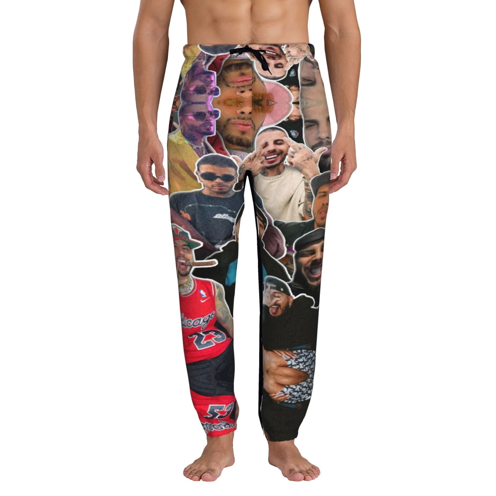 Rauw Alejandro Front Print Sweatpants for Men Lightweight Sport Casual ...