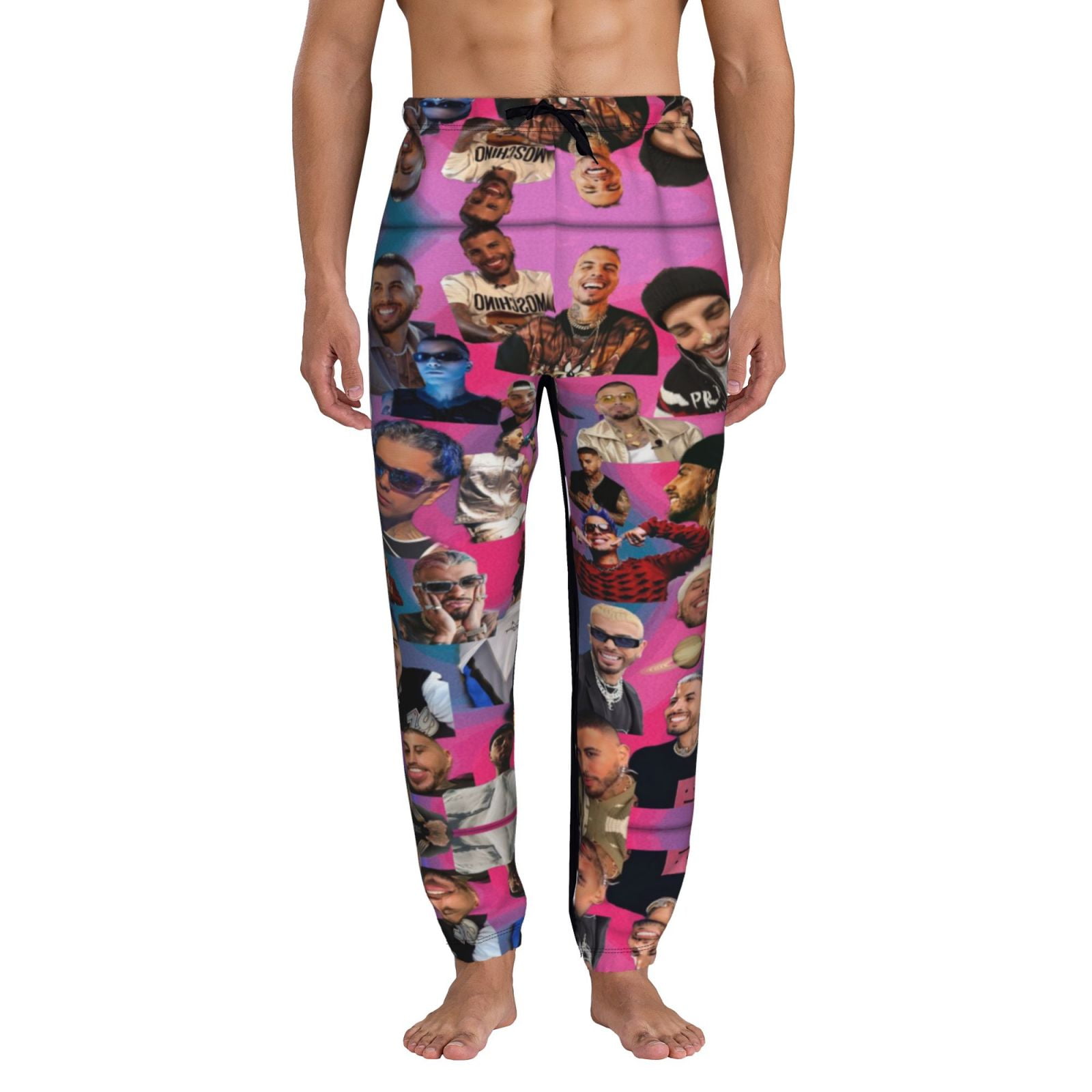 Rauw Alejandro Front Print Sweatpants for Men Lightweight Sport Casual ...