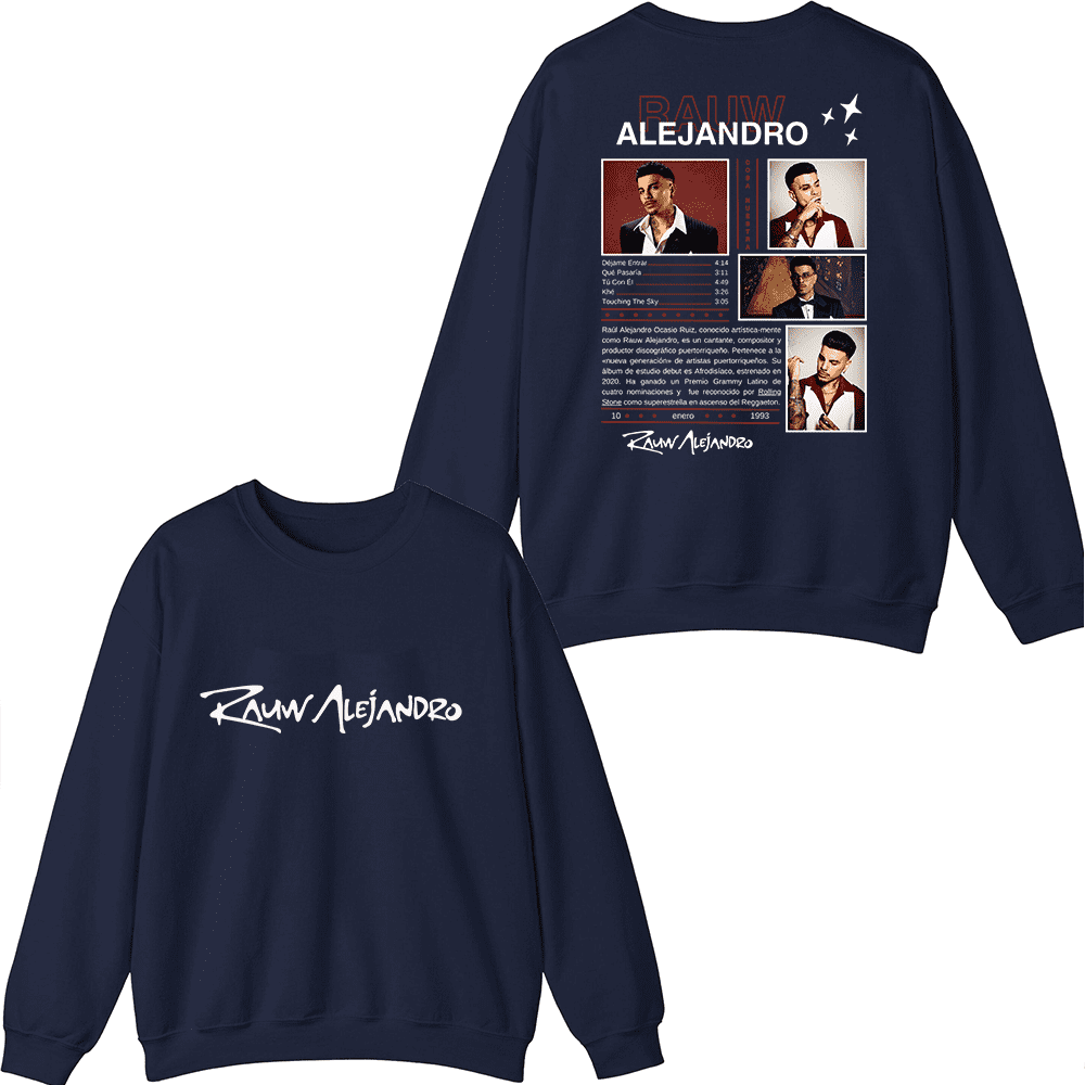 Rauw Alejandro Merch Rapper Hiphop Photos Style Crewneck Sweatshirt Unisex Men Women Long Sleeve ...