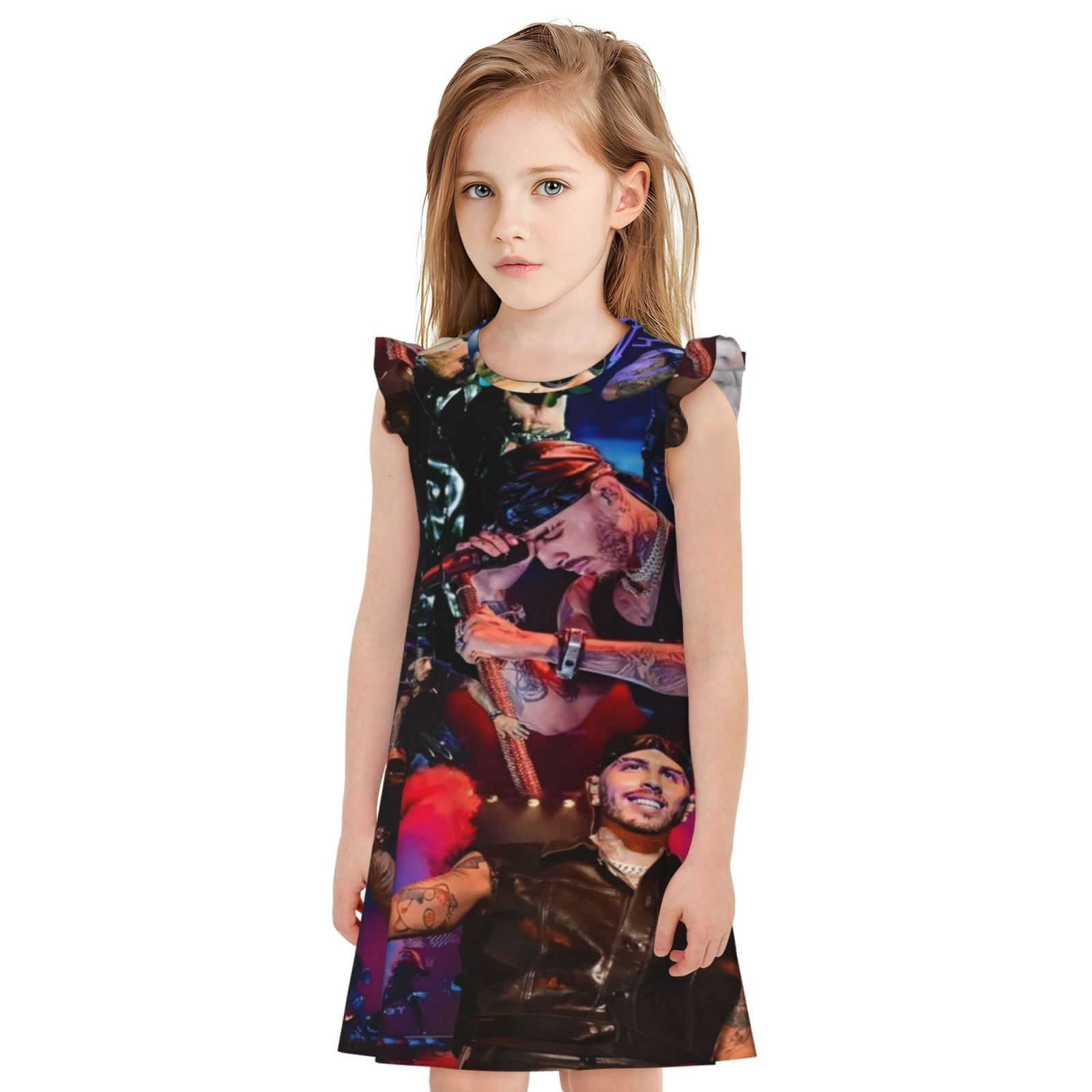 Rauw Alejandro Nightgowns Pajamas Dress 3D Printed Flutter Sleeve ...